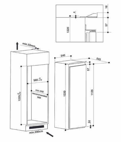 Ⓜ️🔵🔵🔵👌 Indesit S 12 A1 D/I 1 - Frigorifero monoporta ad incasso, finit ...